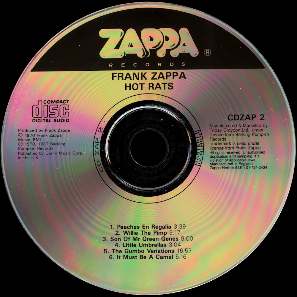 Frank Zappa Hot Rats : CD | CD Covers | Cover Century | Over 1.000.000 ...